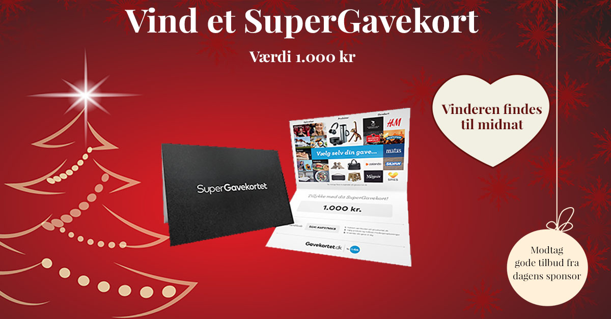 Julekalenderlåge nr. 26 | Vind et supergavekort på 1.000 kr